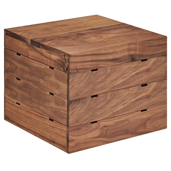 Cal Mil 3628-10-78 Mid-Century Walnut Square Crate Riser - 12 x 12 x 10 ...