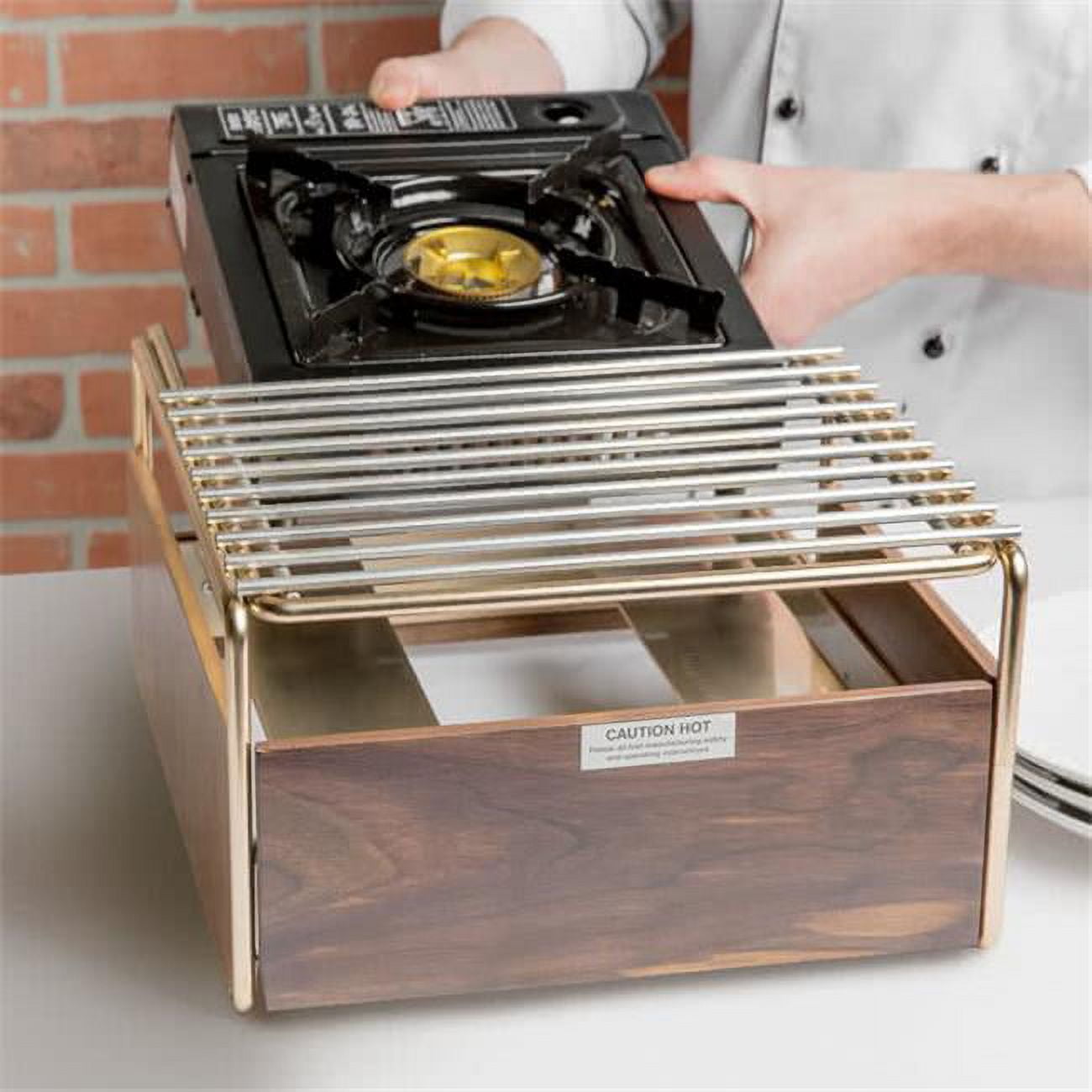 Cal Mil 3712-46 Mid-Century Butane Stove Frame Square - Brass - 14.25 x ...