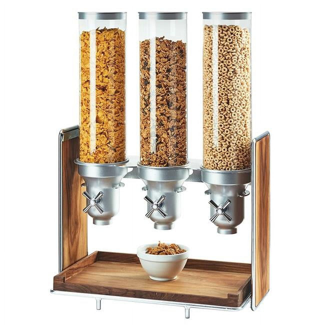 Cal Mil 3720-49 4.5 ltr Chrome Mid-Century Cereal Dispenser with 3 Cylinders - 19.5 x 12 x 28.5 ...