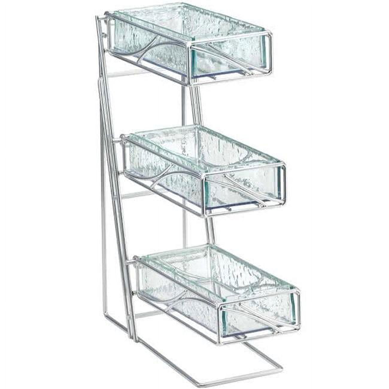 Cal Mil Glacier Three Tier Platinum Condiment & Flatware Display with ...