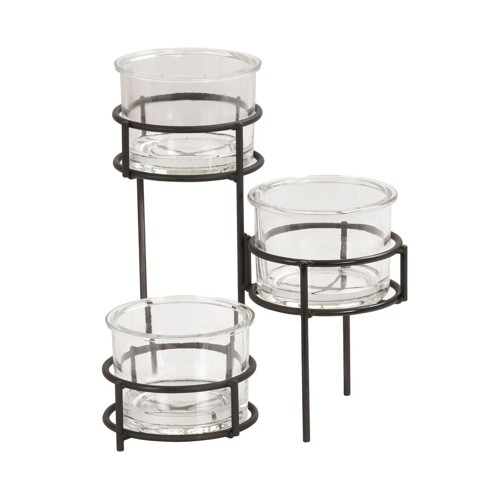 Cal Mil Madison Black 3 Tier Condiment Display with 3 Jar, 11 inch ...