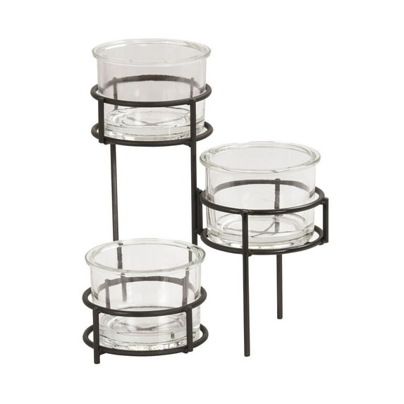 Cal Mil Madison Black 3 Tier Condiment Display with 3 Jar, 11 inch ...