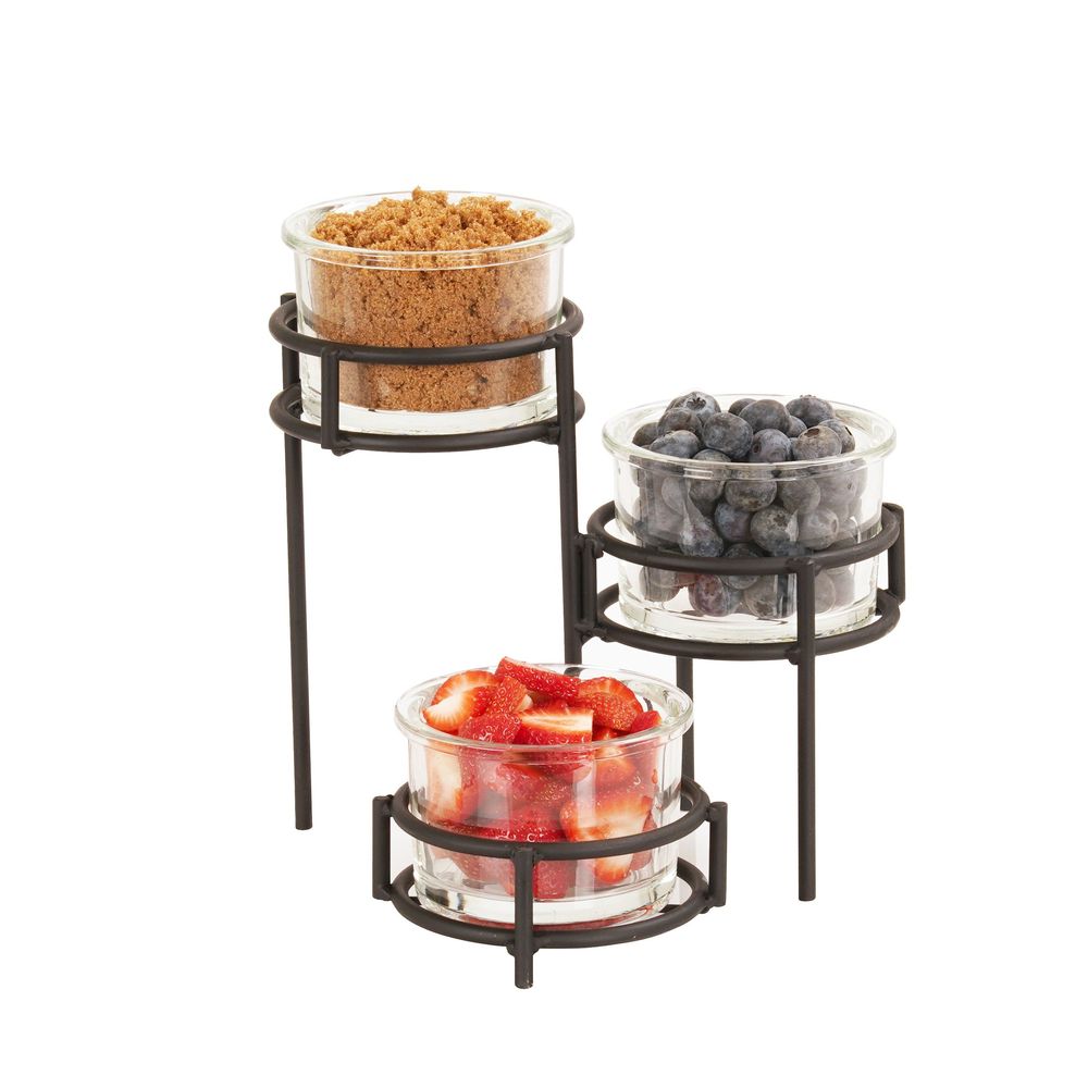 Cal Mil Madison Black 3 Tier Condiment Display with 3 Jar, 9 inch Width ...