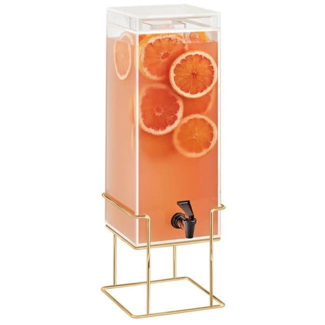 Cal Mil Mid Century 3 gal Square Beverage Dispenser with Ice Chamber ...
