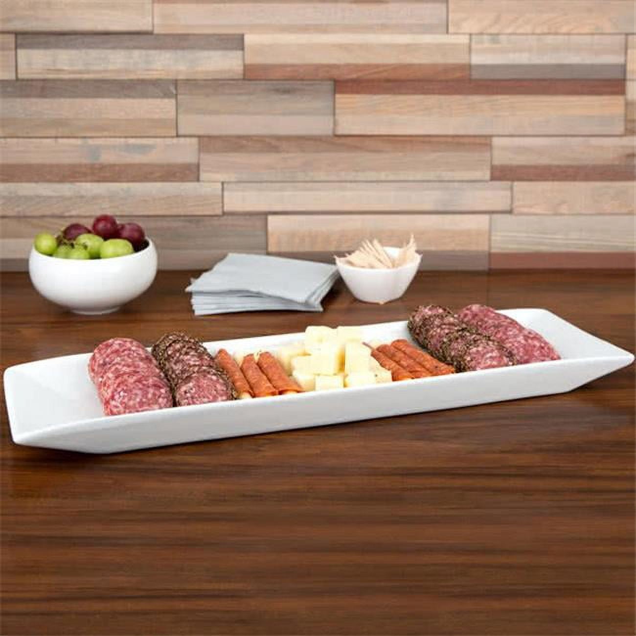 Cal Mil PP152 Long Porcelain Platter, Rectangular - 23 x 7 x 1 in ...