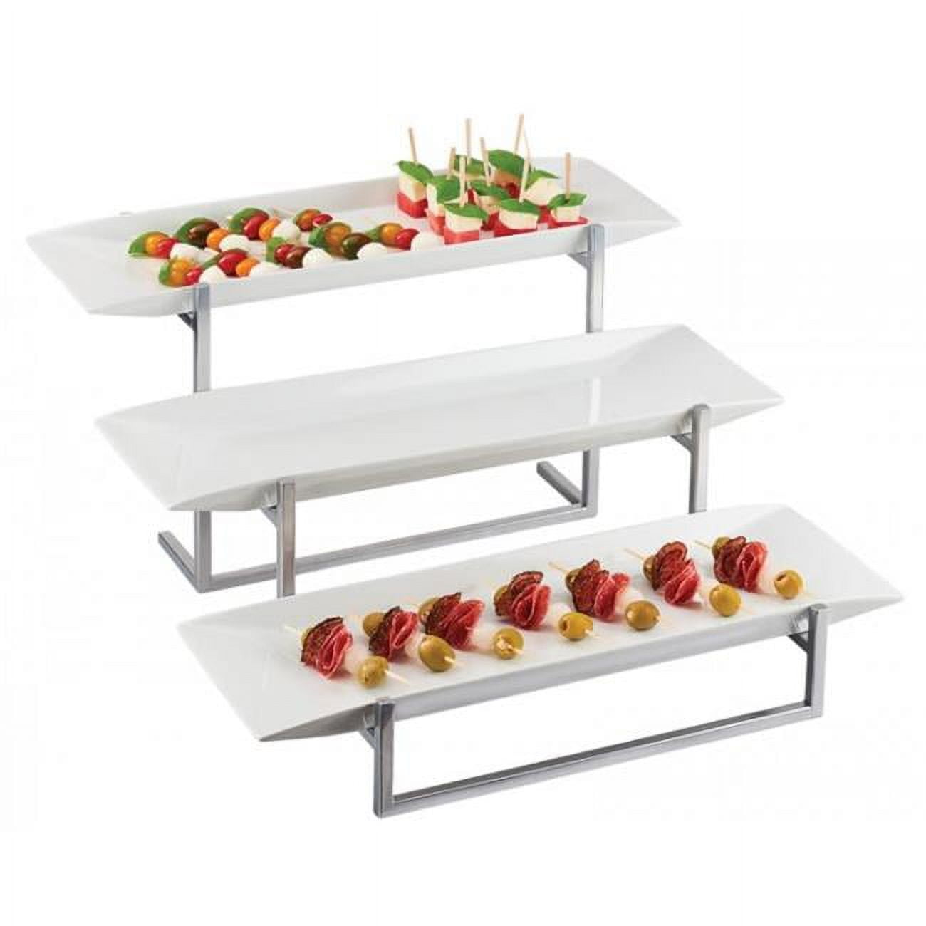 Cal Mil PP3661-49 3-Tier Incline Display with 3 Porcelain Platters - 23 ...