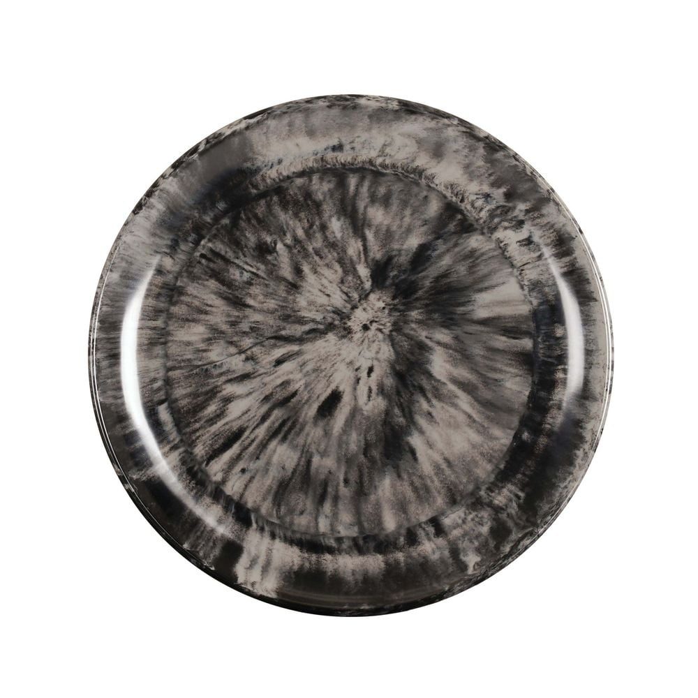 Cal Mil Reactive Black and Ivory Melamine Plate, 7 inch Dia. x 0.75 ...
