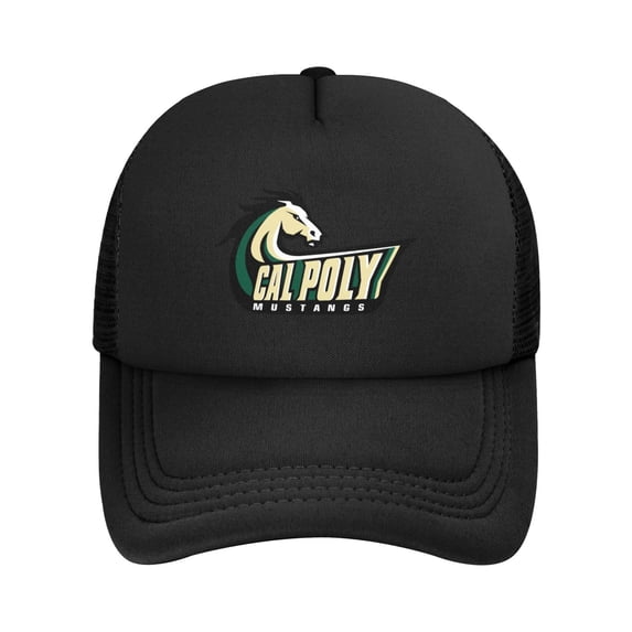 Cal Poly Mustangs Solid Color Lightweight Adult Mesh Baseball Cap ...