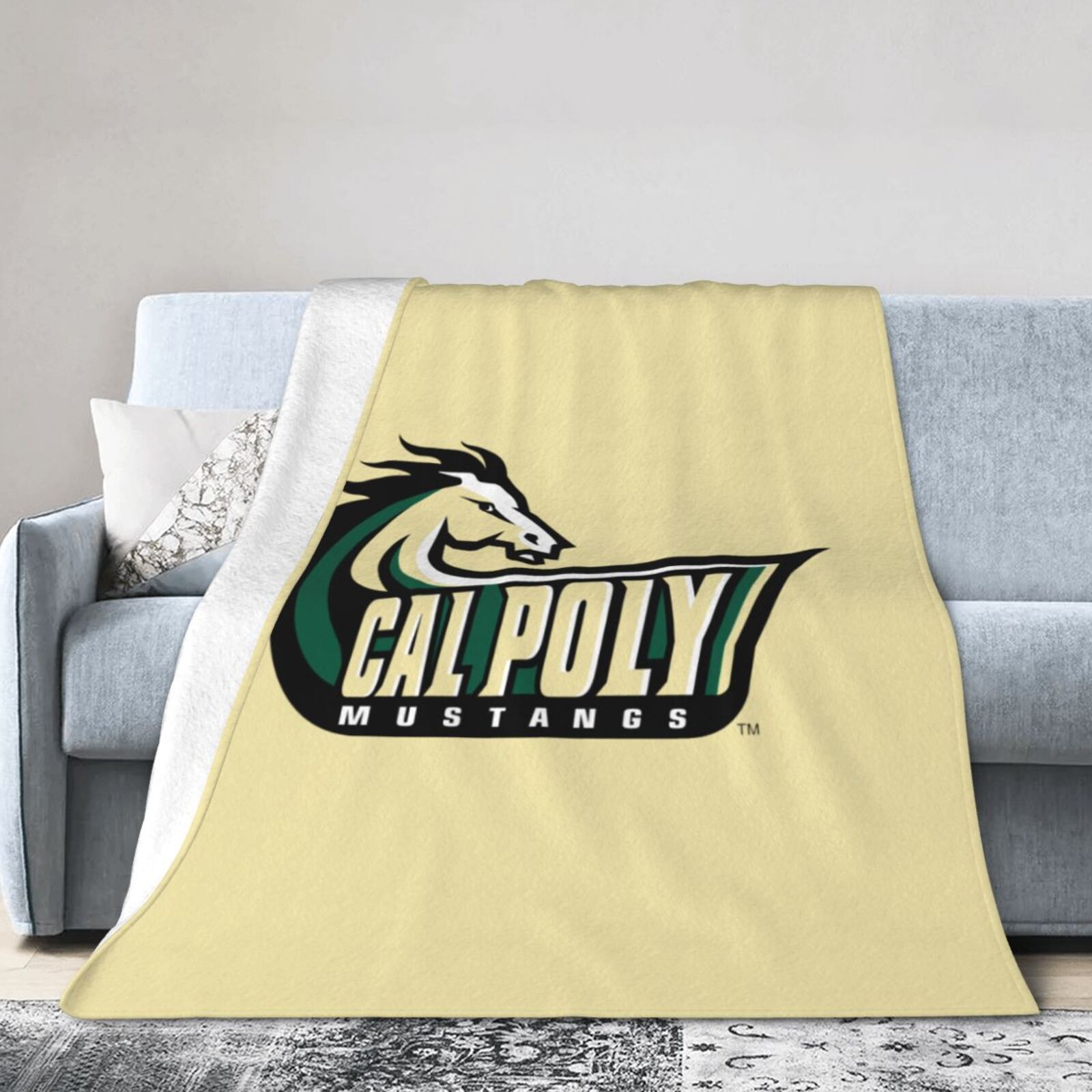 Cal Poly Mustangs Ultra-Soft Micro Fleece Blanket Multi-Size Flannel ...