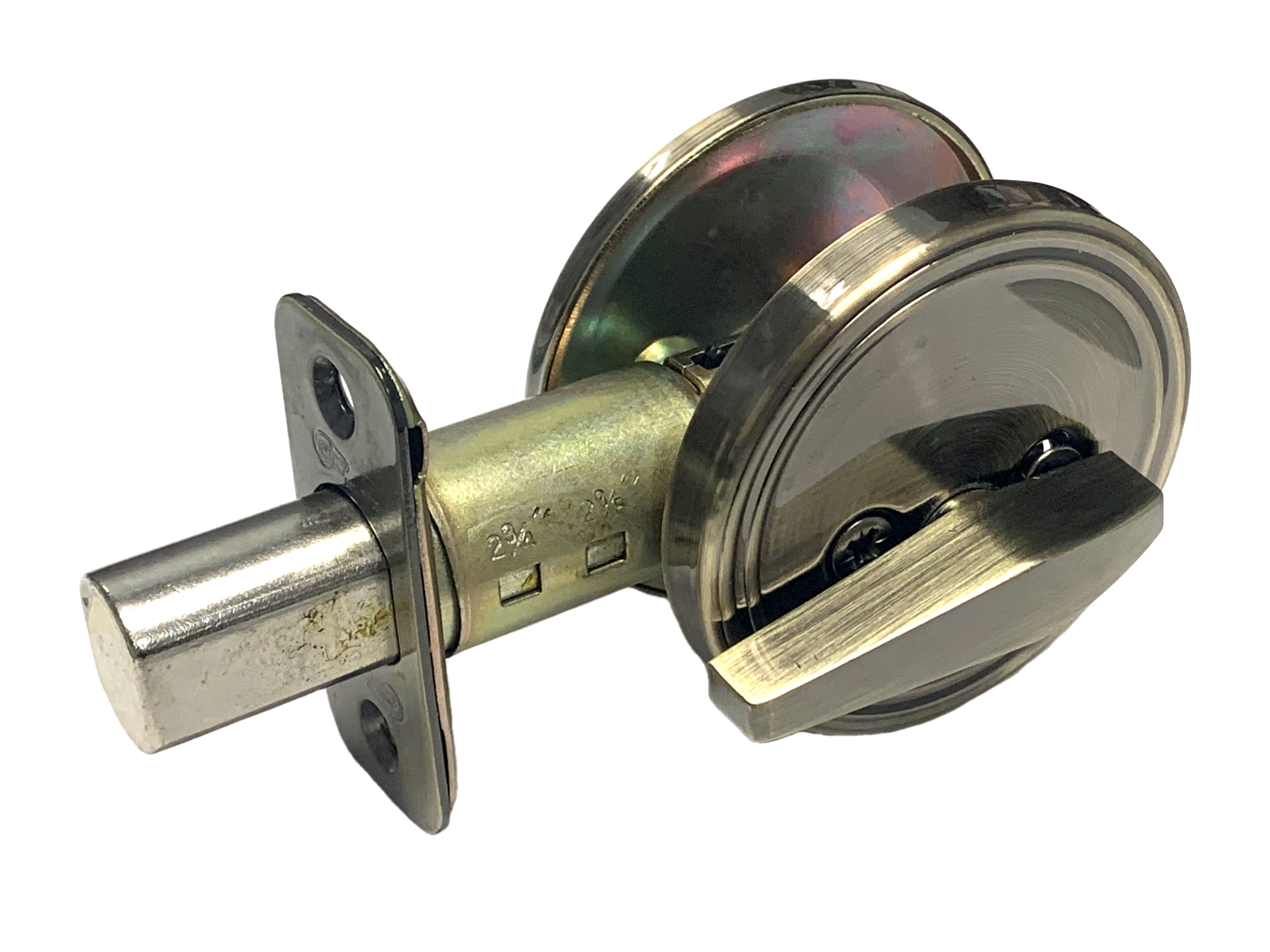 Cal-Royal ID-801-US5, Antique Brass One-Side Deadbolt with Blank Outside Plate - Walmart.com
