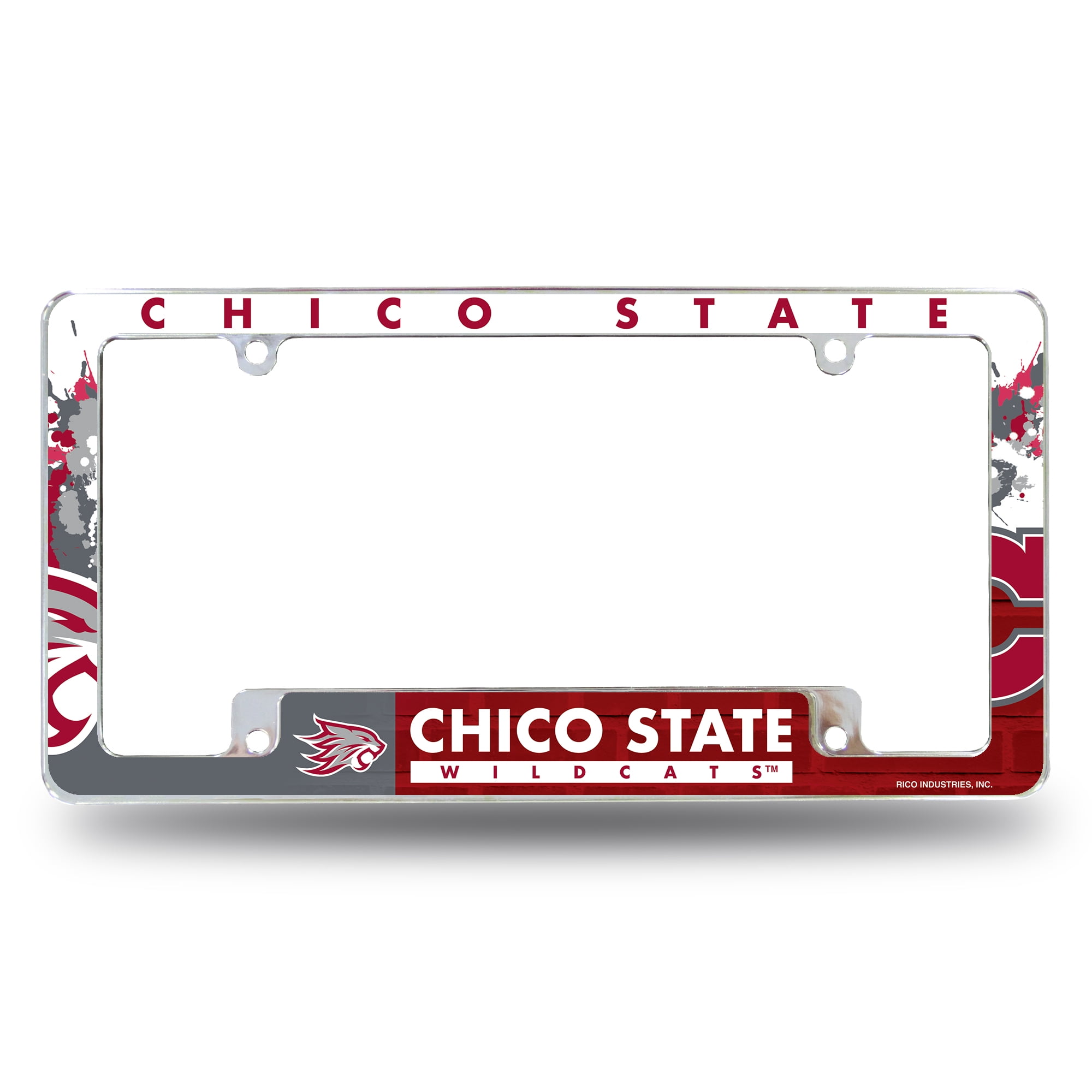 Cal State-Chico Wildcats Primary 12" x 6" Chrome All Over Automotive ...