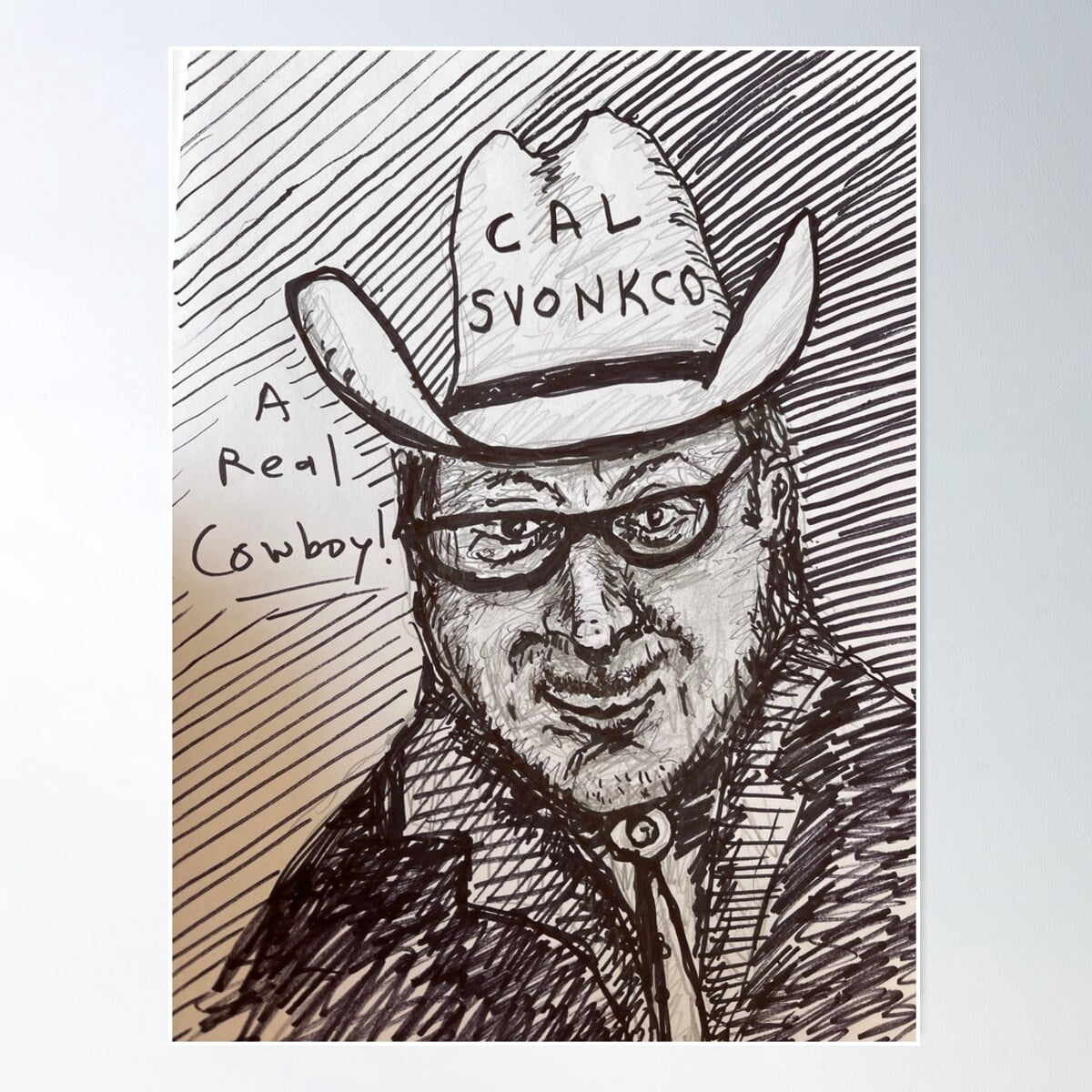 Cal Svonkco: A Real Cowboy! Poster Wall Art, Modern Wall Decor For ...