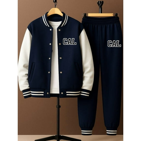 Cal Varsity Tracksuit Set baseball uniform jacket set funny boys blue ...