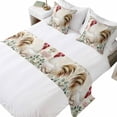 Cal King Size Rooster Chicken Bed Runner Set 102 x 20 inch Pink Rose ...