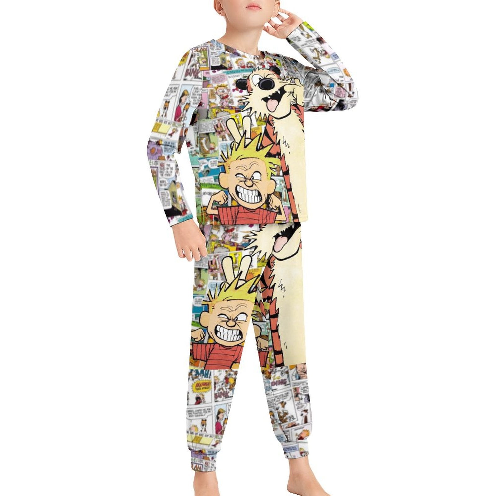 Cal-vin And Ho-bbes Pajama Suit Sleepwear Long Sleeve Pants And Tops 2 ...