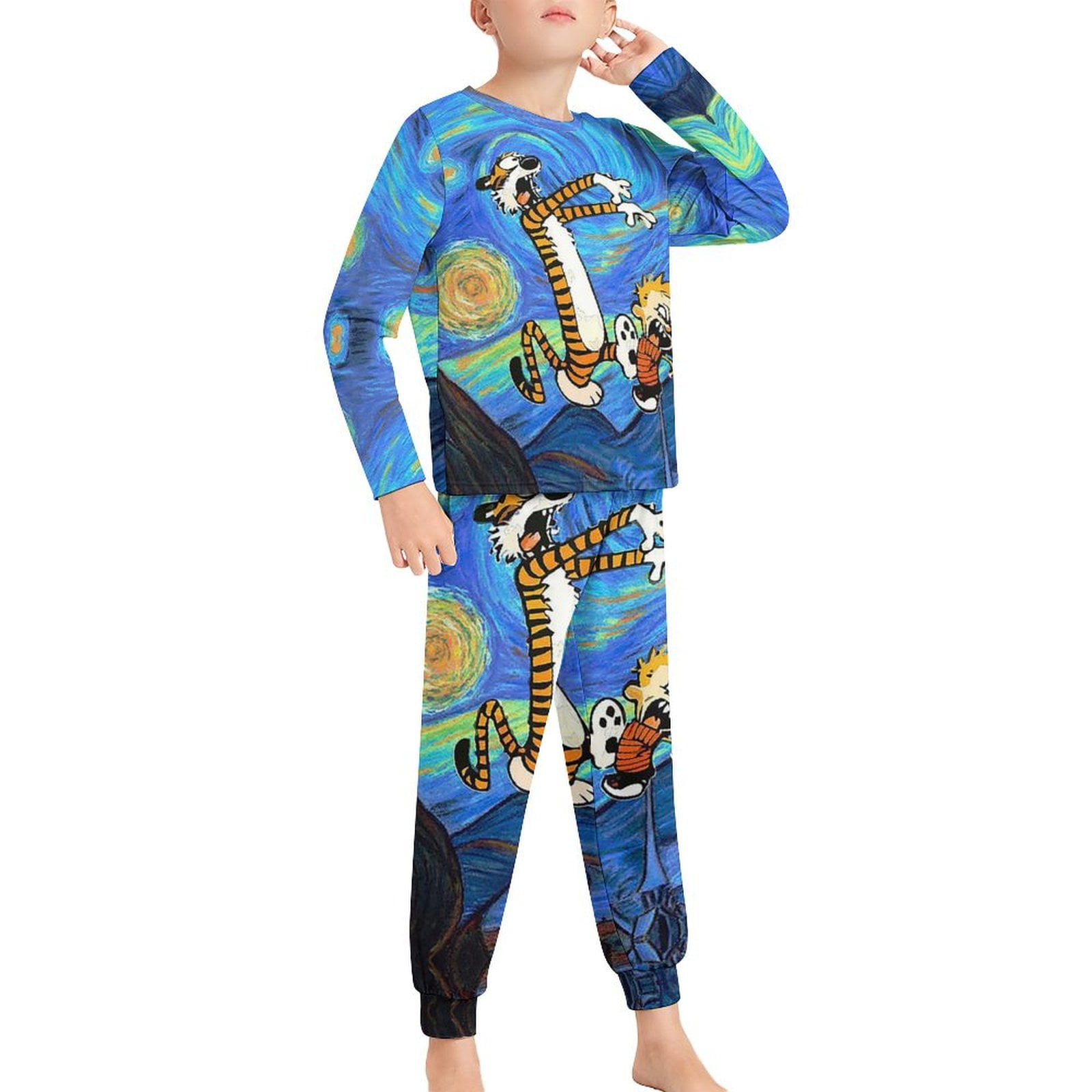 Cal-vin And Ho-bbes Pajama Suit Sleepwear Long Sleeve Pants And Tops 2 ...