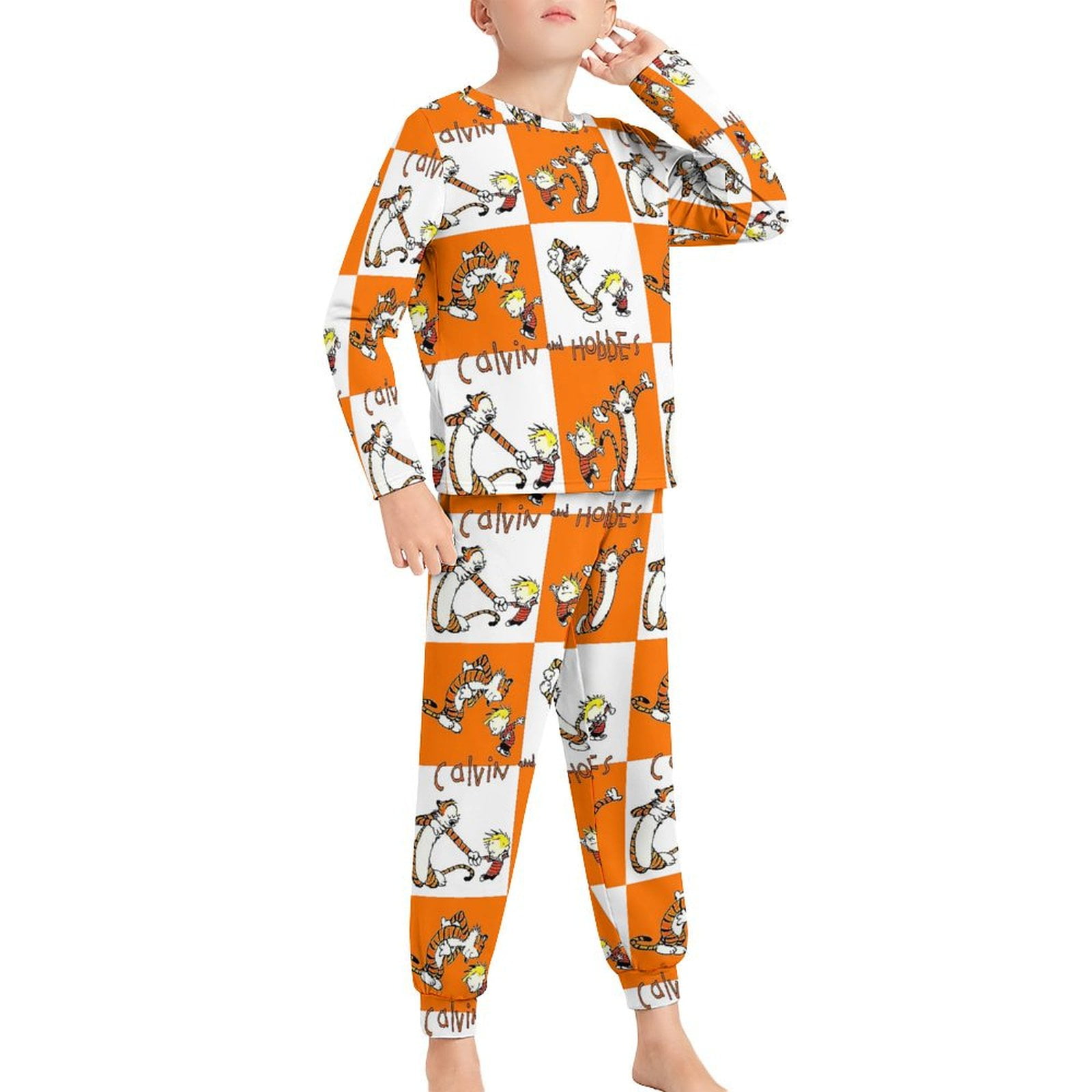 Cal-vin And Ho-bbes Pajama Suit Sleepwear Long Sleeve Pants And Tops 2 ...