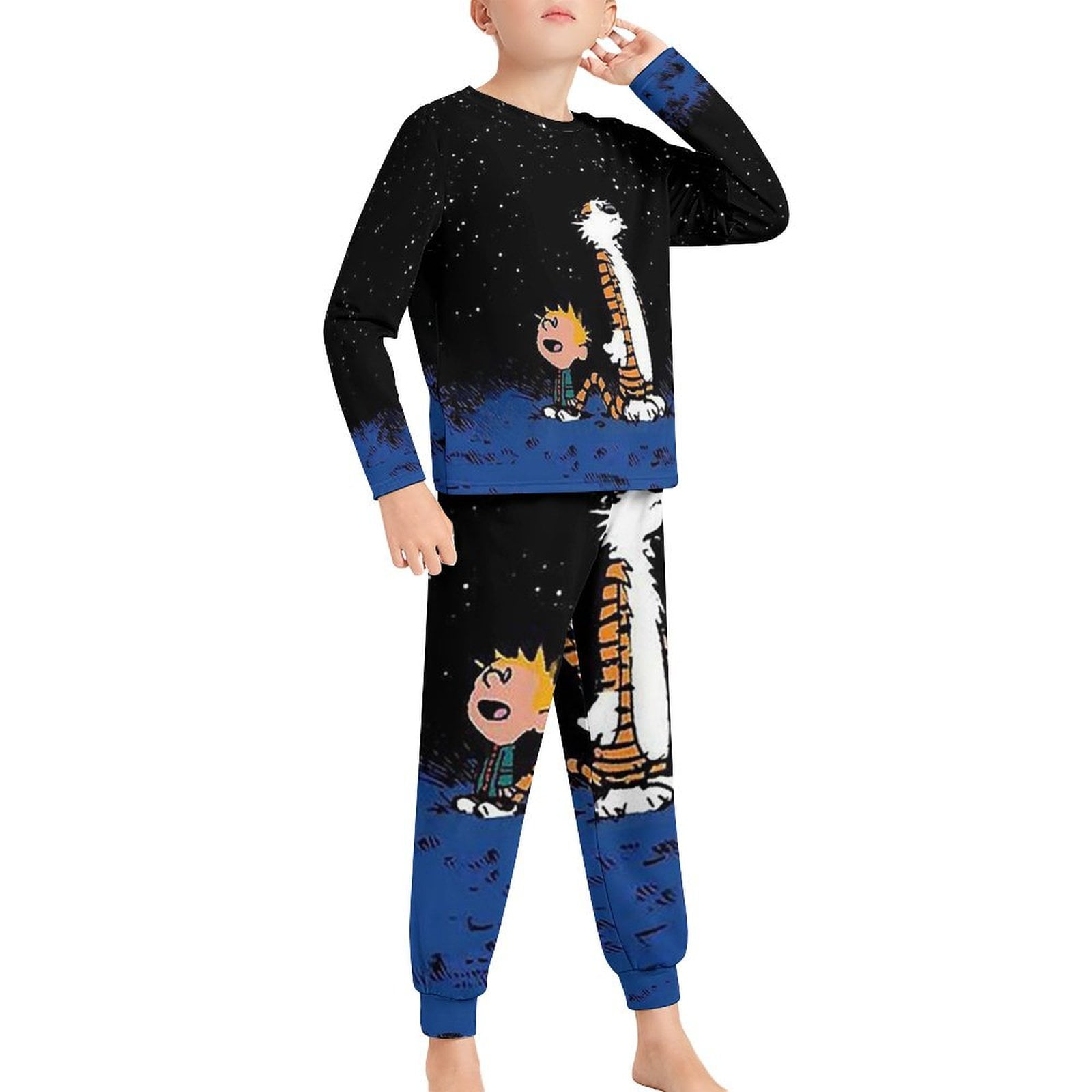 Cal-vin And Ho-bbes Pajama Suit Sleepwear Long Sleeve Pants And Tops 2 ...