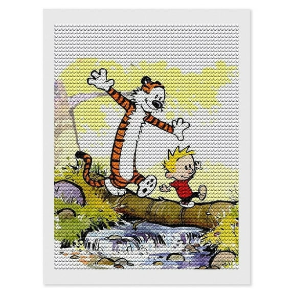 Cal-vin And Ho-bbes Picture Paintings Canvas Diamond Art Prints Wall ...