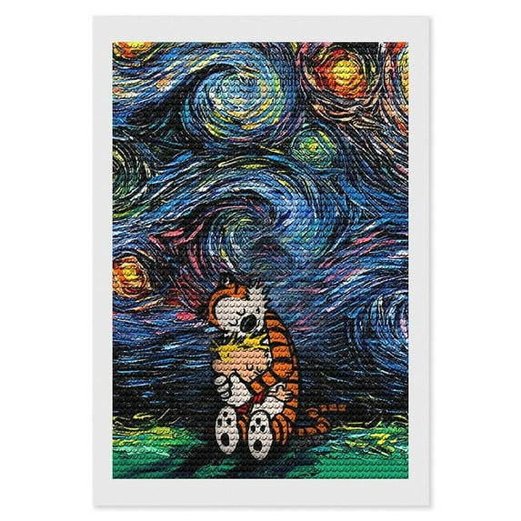 Cal-vin And Ho-bbes Picture Paintings Canvas Diamond Art Prints Wall ...