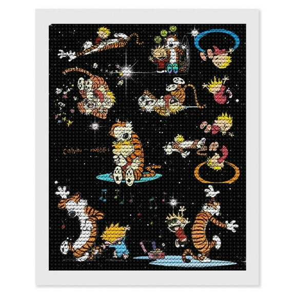 Cal-vin And Ho-bbes Picture Paintings Canvas Diamond Art Prints Wall ...
