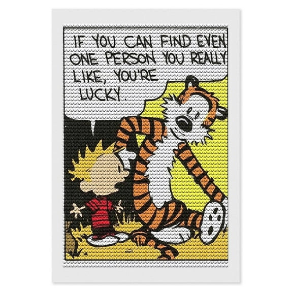 Cal-vin And Ho-bbes Picture Paintings Canvas Diamond Art Prints Wall ...