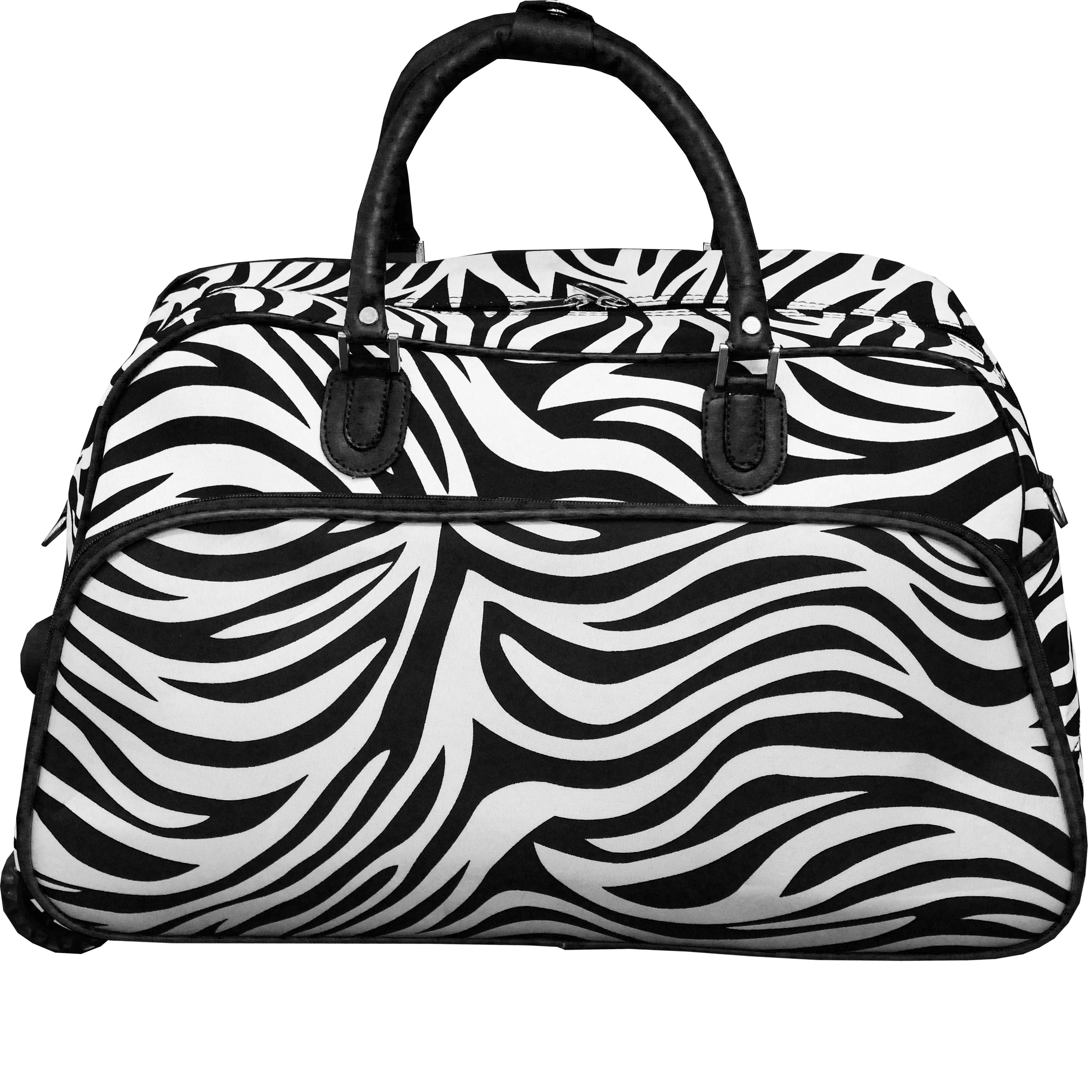 CalBags Animal Prints 21-Inch Carry-On Rolling Duffel Bag - Black Trim ...