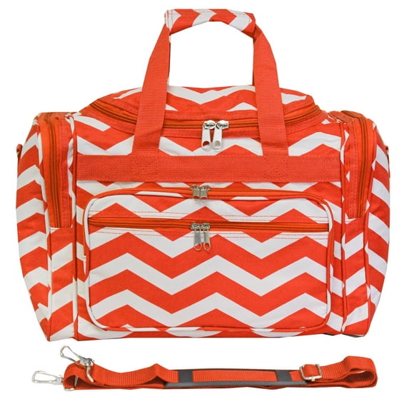 CalBags Chevron 16-inch Shoulder Carry-on Duffel Bag - Orange White ...