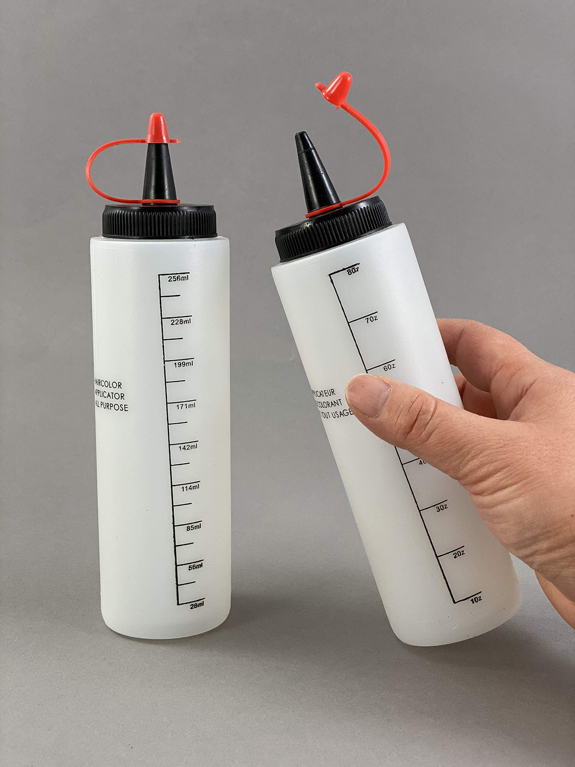 CalCastle 8oz 2-pack Plastic Squeeze Bottle with Red Tip Caps Soft ...