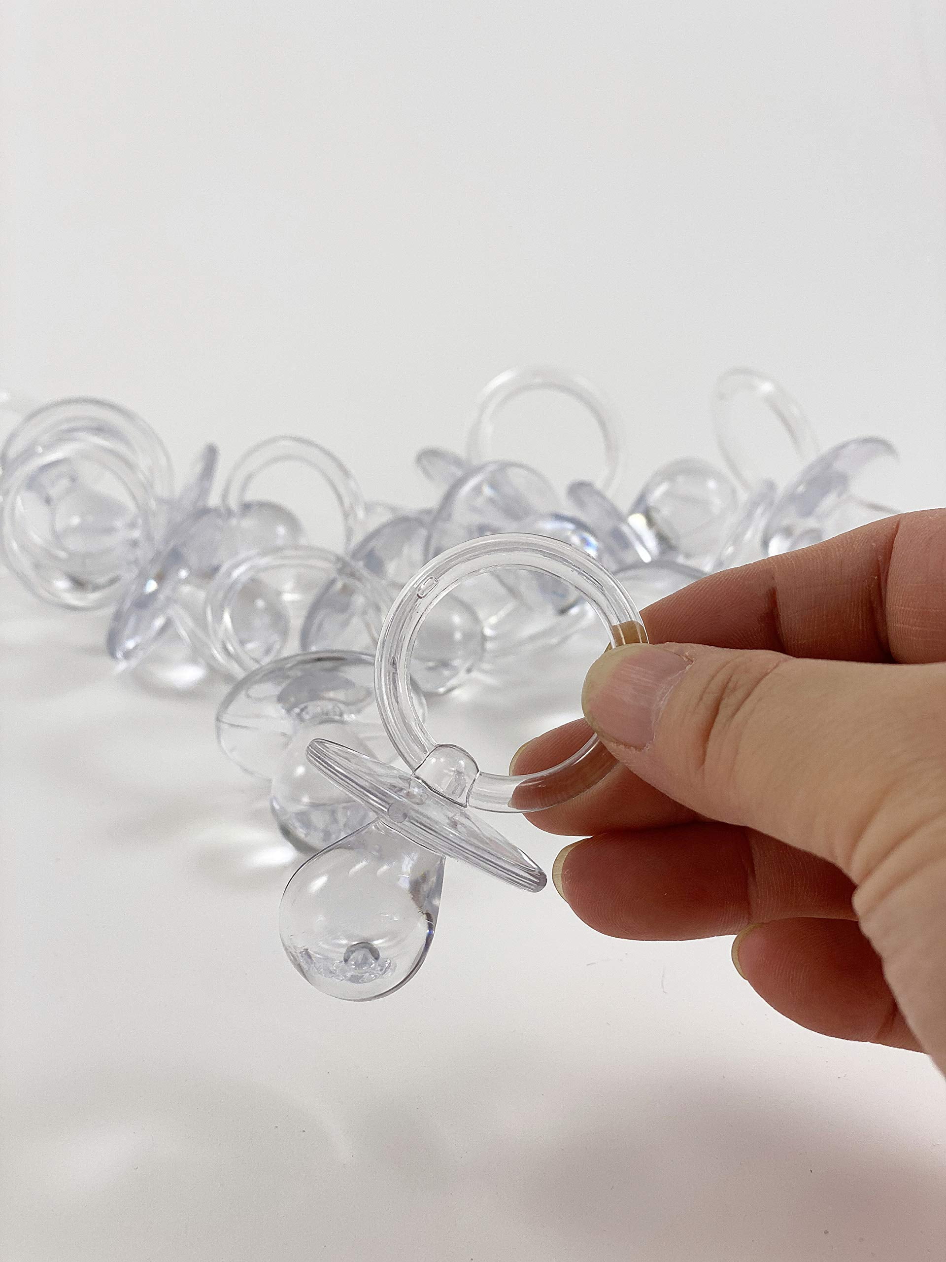 CalCastle Craft 2.5'' Pink & Blue & Clear Acrylic Baby Pacifier Shower ...