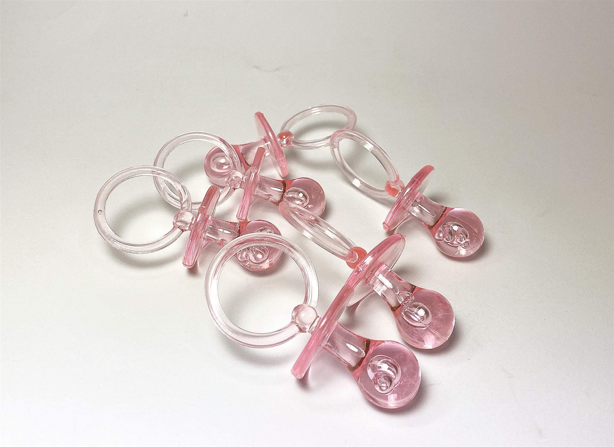 CalCastle Craft 2.5'' Pink & Blue & Clear Acrylic Baby Pacifier Shower ...