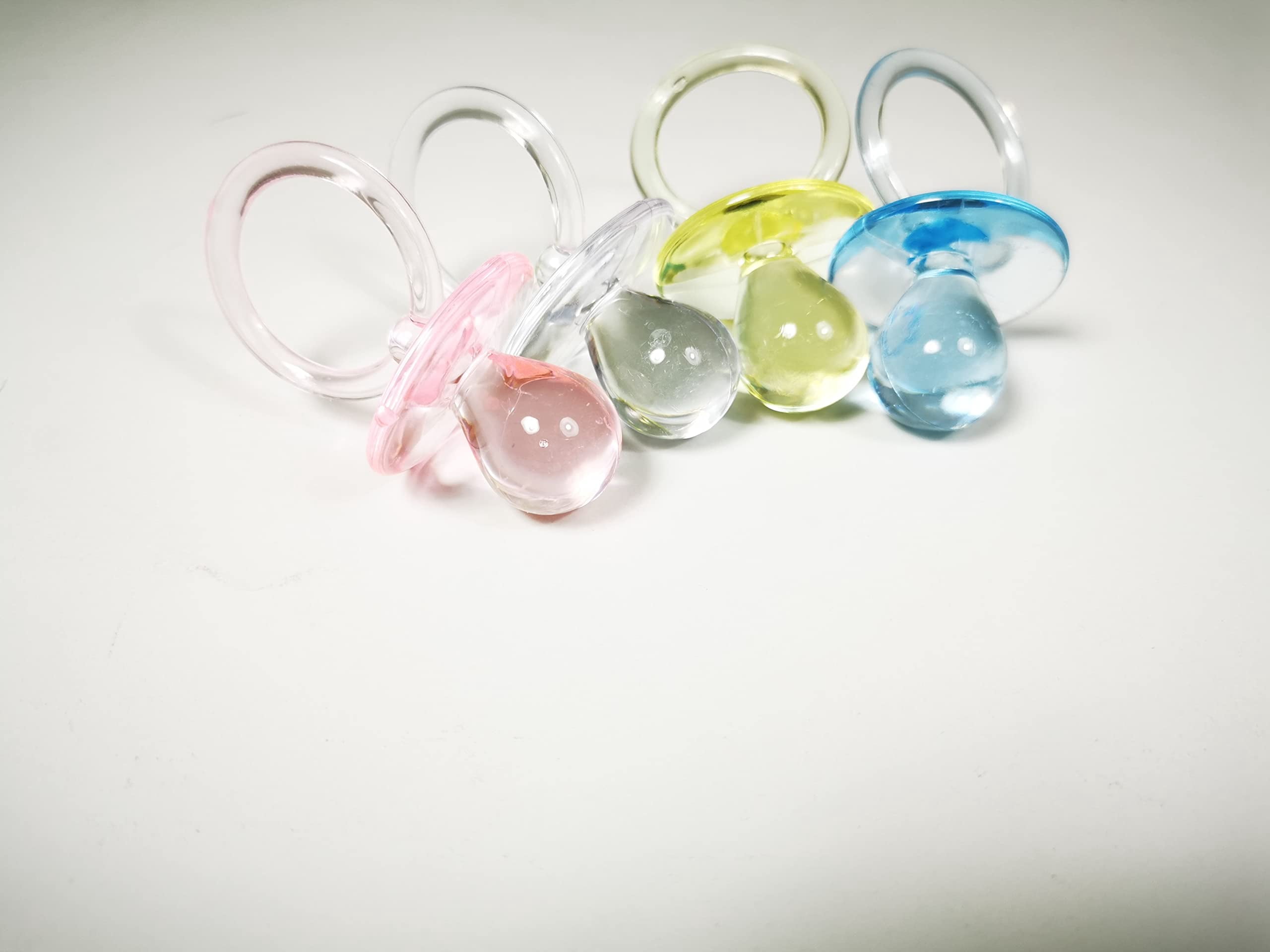 CalCastle Craft 2.5'' Pink & Blue & Clear Acrylic Baby Pacifier Shower ...