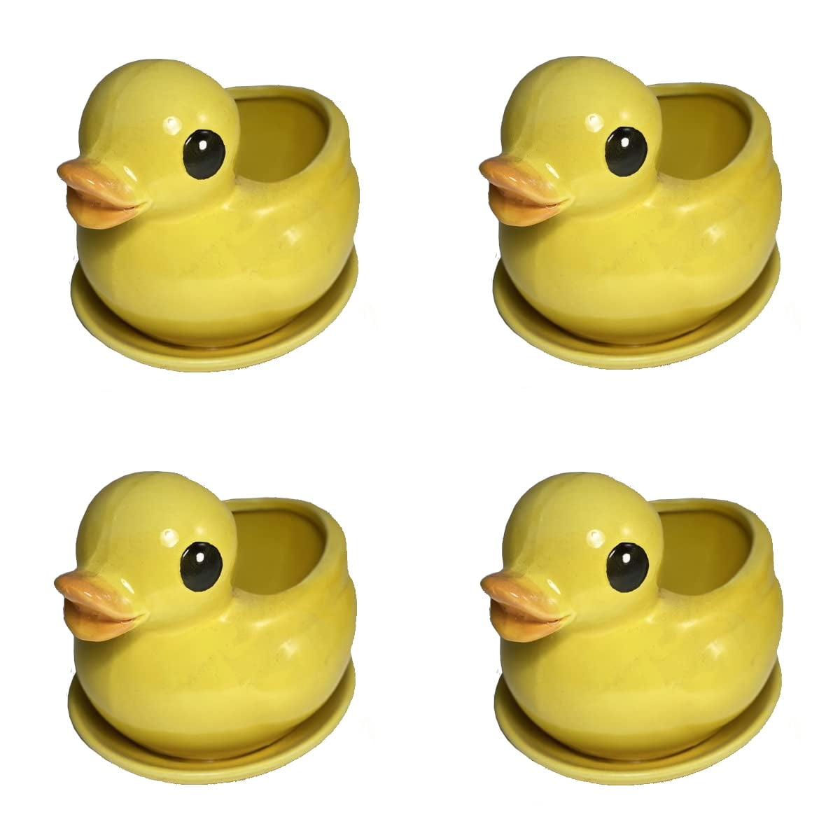 CalCastle Craft 4 Pc Ceramic Duck Pot Decorative Duck Centerpiece ...