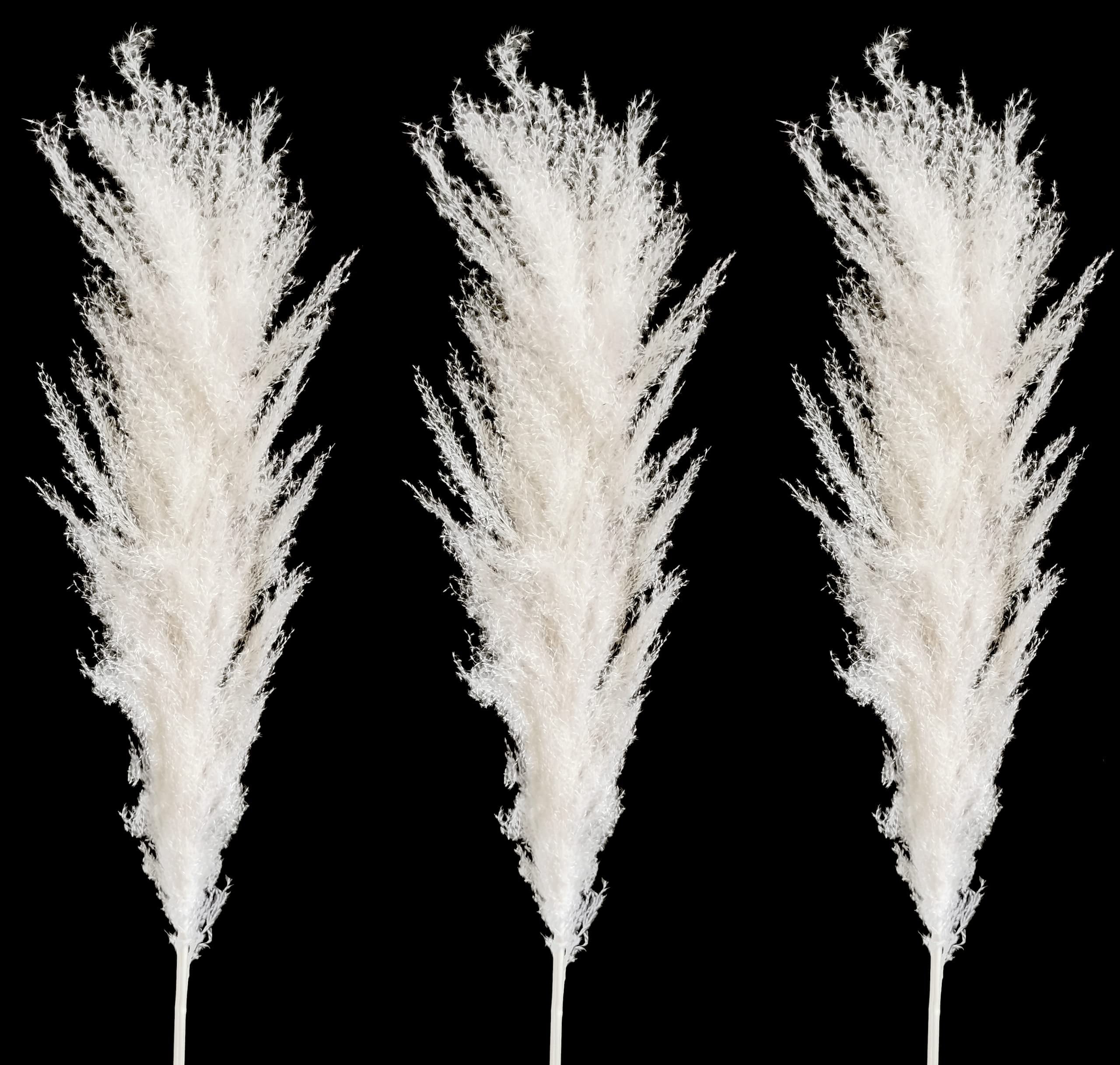 CalCastle Craft 48" Jumbo Pure-White Pampas Reeds 3 Pieces Fluffy ...