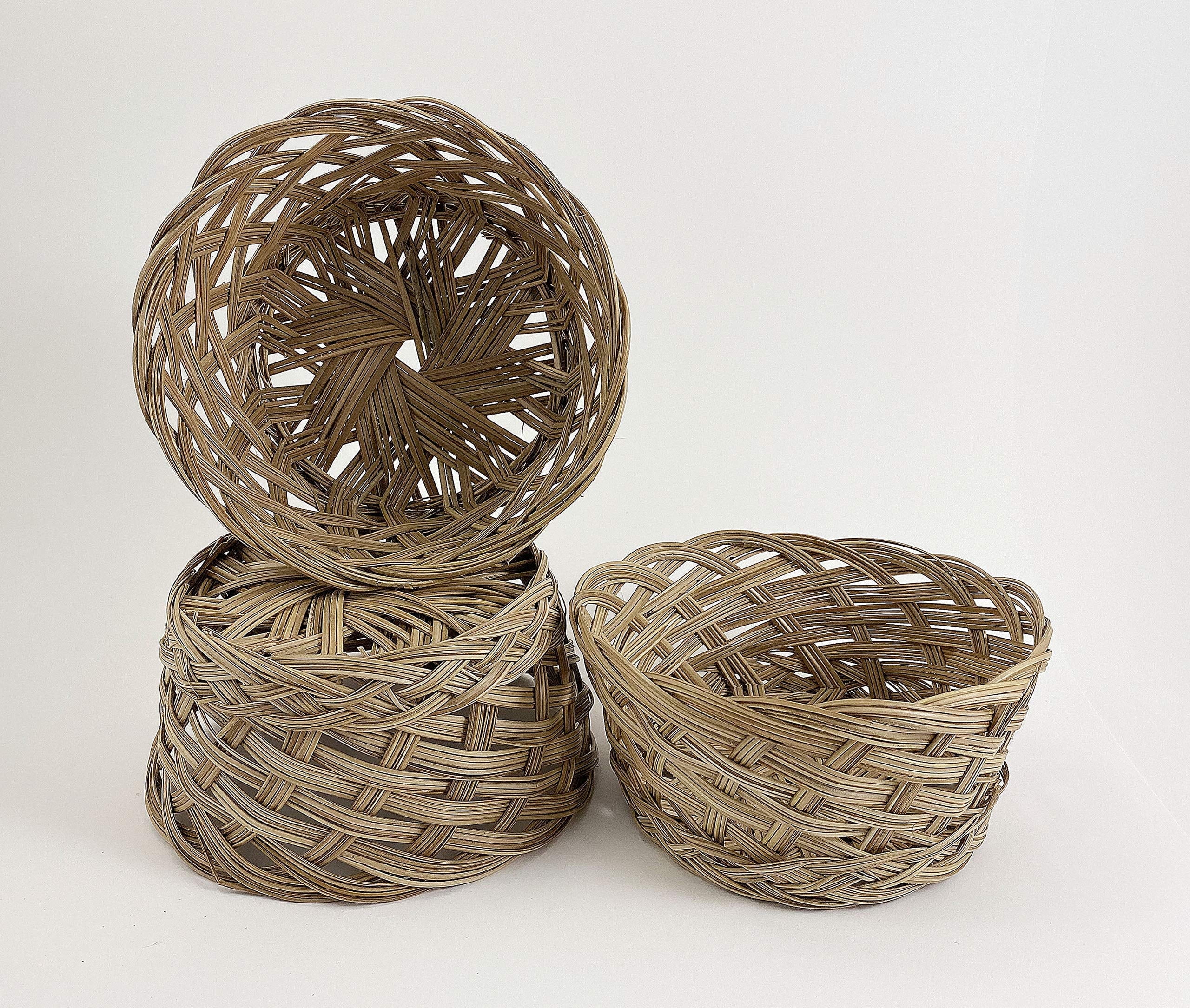 CalCastle Craft Round Gift Baskets, Woven Bread Roll and Food Serving ...
