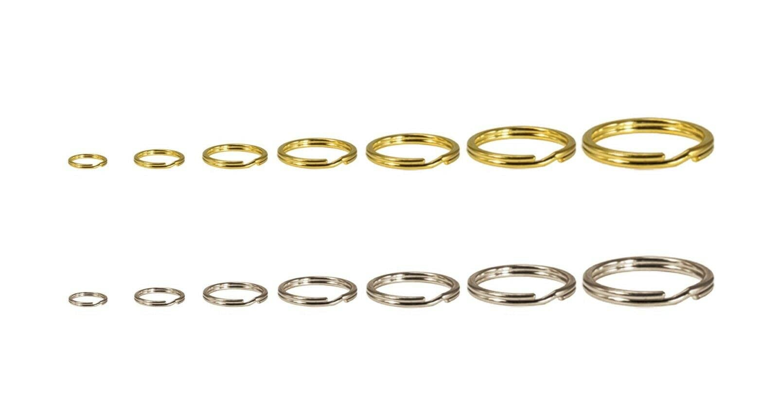 CalCastle Craft Split Ring Gold and Silver 6, 10, 16, 20, 24, 32, 38 mm Key Chain Ring Jewelry ...