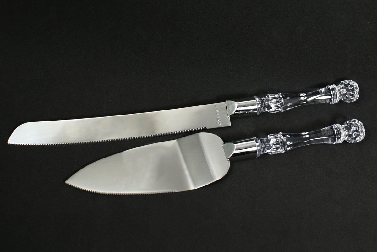 CalCastle Craft Wedding Knife and Cake Server Set With Clear Acrylic ...