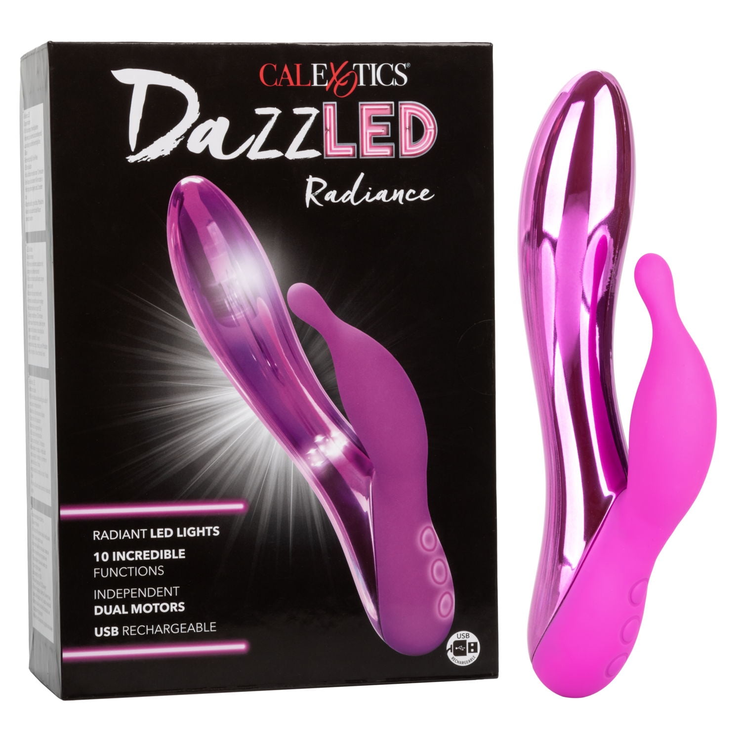 Calexotics Dazzled Vibrance Radiant Led Lit 10 Function Wand Vibrator