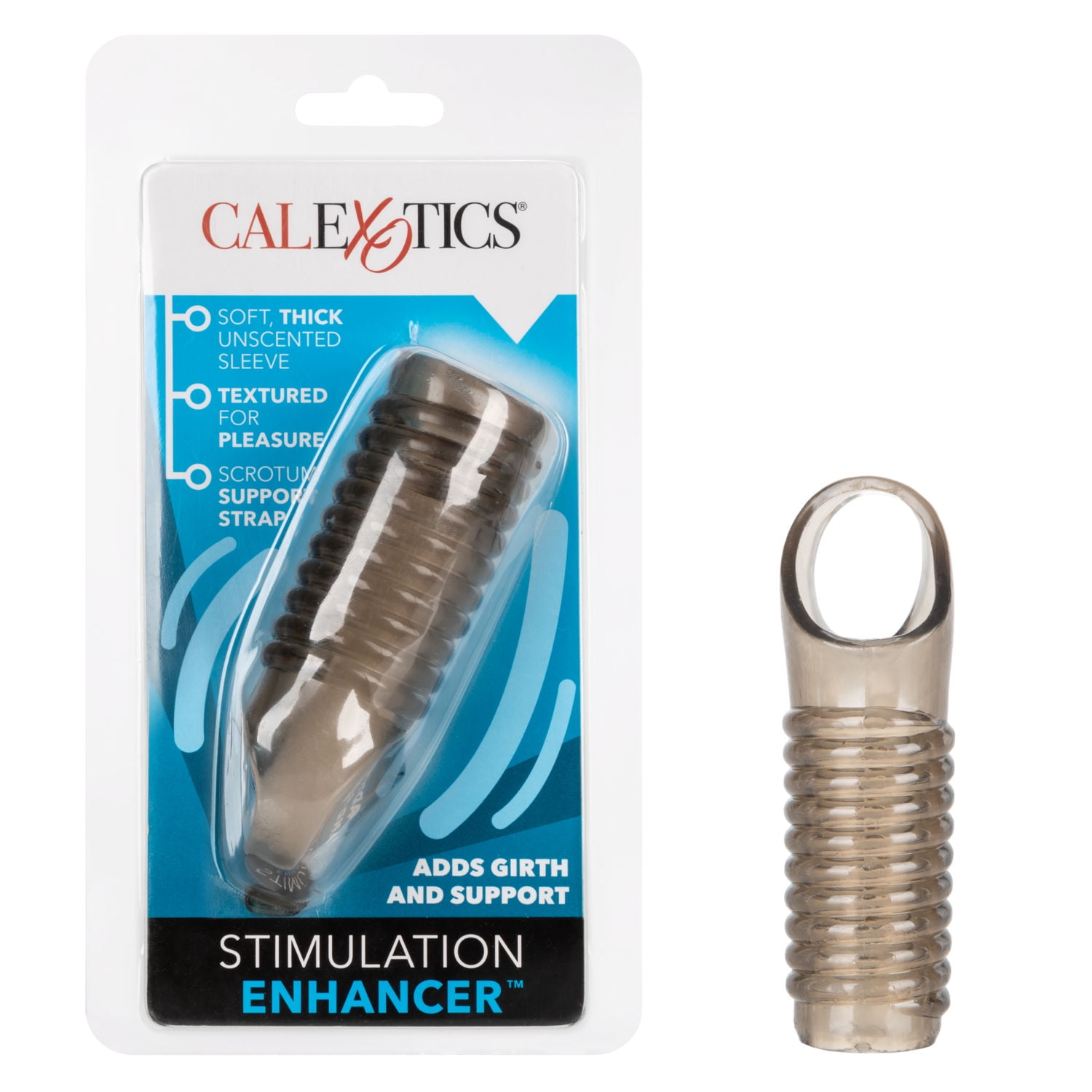 CalExotics Male Stimulation Girth Enhancer Soft Textured with Scrotum Support - Smoke - Walmart.com
