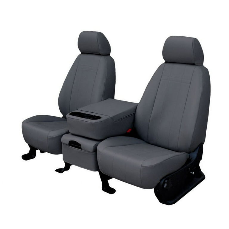 CalTrend Front 60 40 Split Back Solid Cushion Faux Leather Seat Covers for 2005 2009 Chevy Trailblazer CV495 03LX Charcoal Insert and Trim