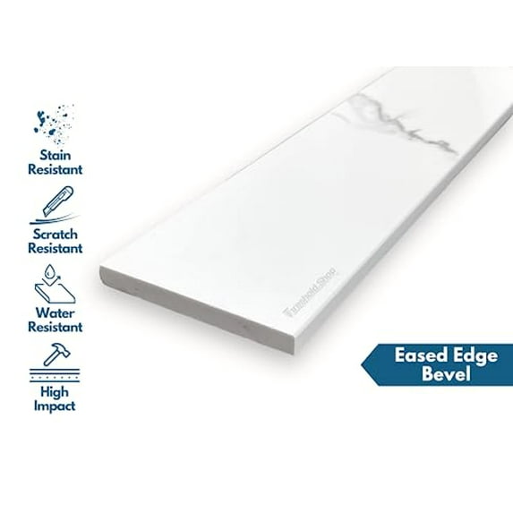 Calacatta Engineered Marble Threshold for Shower Curb, Bathroom Vanity ...