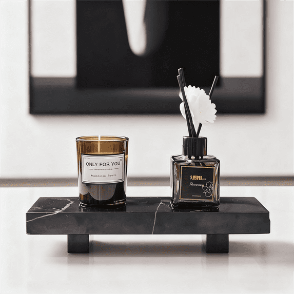 Calacatta Violet Marble Pedestal Stand Tray, Versatile Organizer for ...