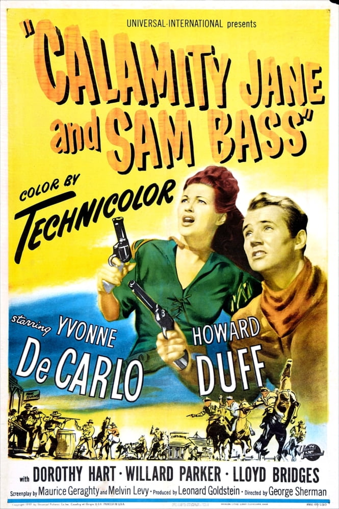 Calamity Jane And Sam Bass Us Poster From Left: Yvonne De Carlo Howard ...