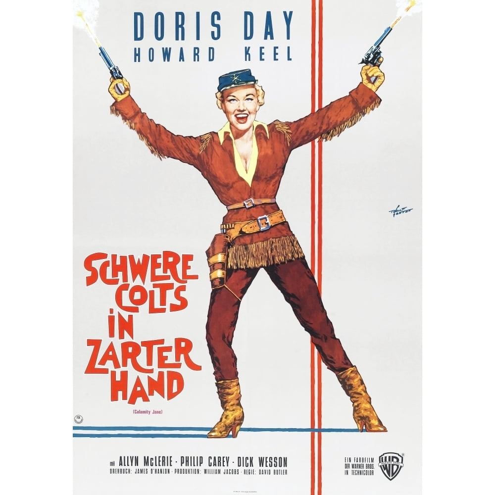 Calamity Jane German Poster Doris Day 1953 Movie Poster Masterprint ...