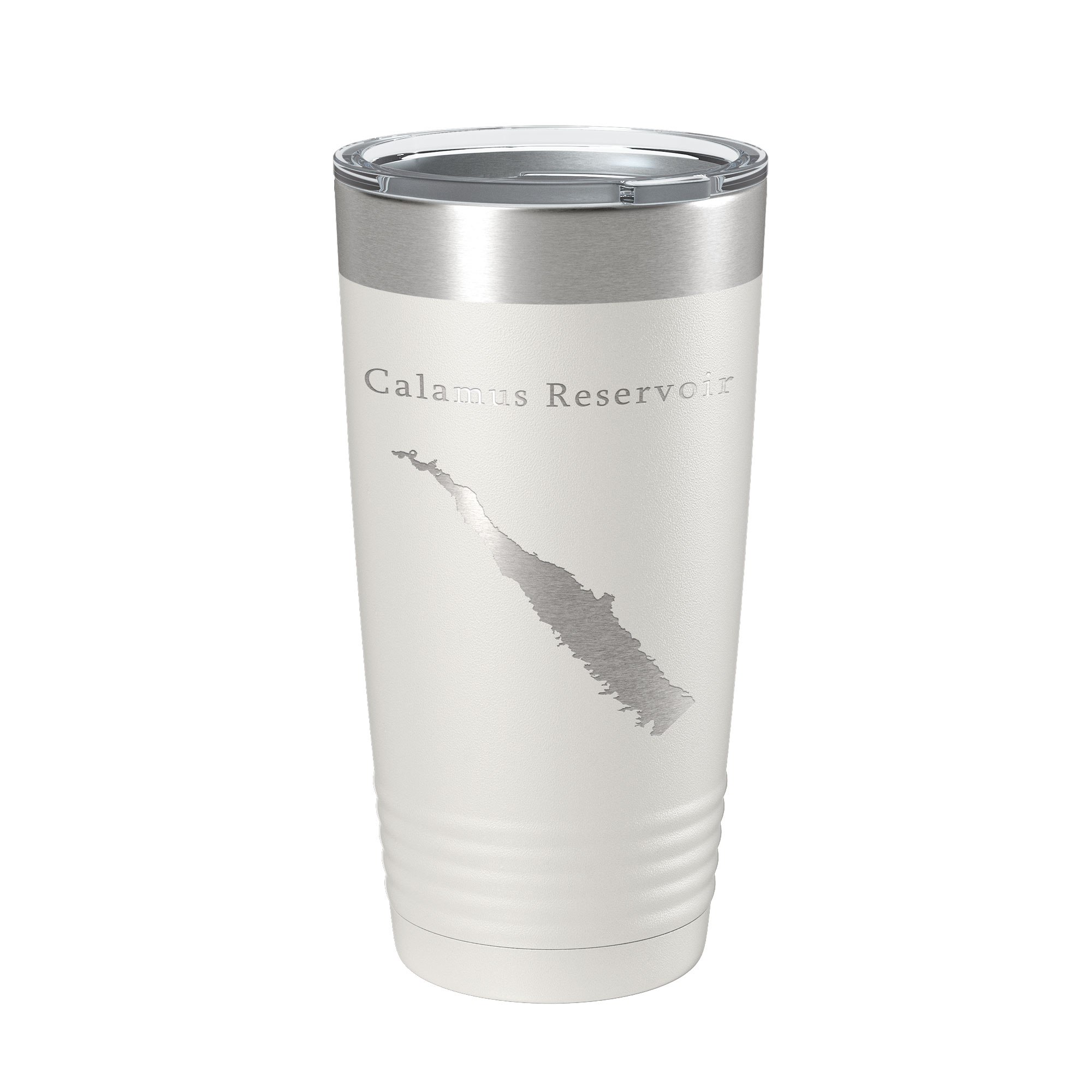 Calamus Reservoir Tumbler Lake Map Travel Mug Insulated Laser Engraved ...
