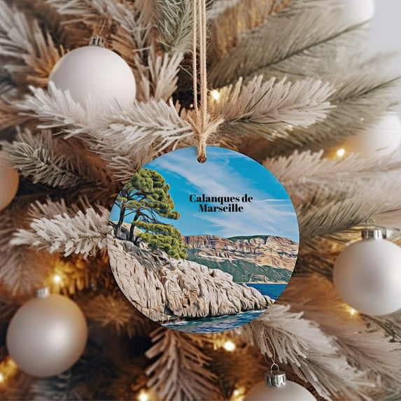 Calanques De Marseille Noel Ornament, Noel Gift, Calanques De Marseille Gift, Calanques De ...