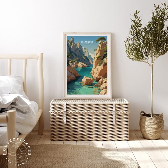 Calanques France Nature Art Print Wall Art, Unframed Canvas 16x20in ...