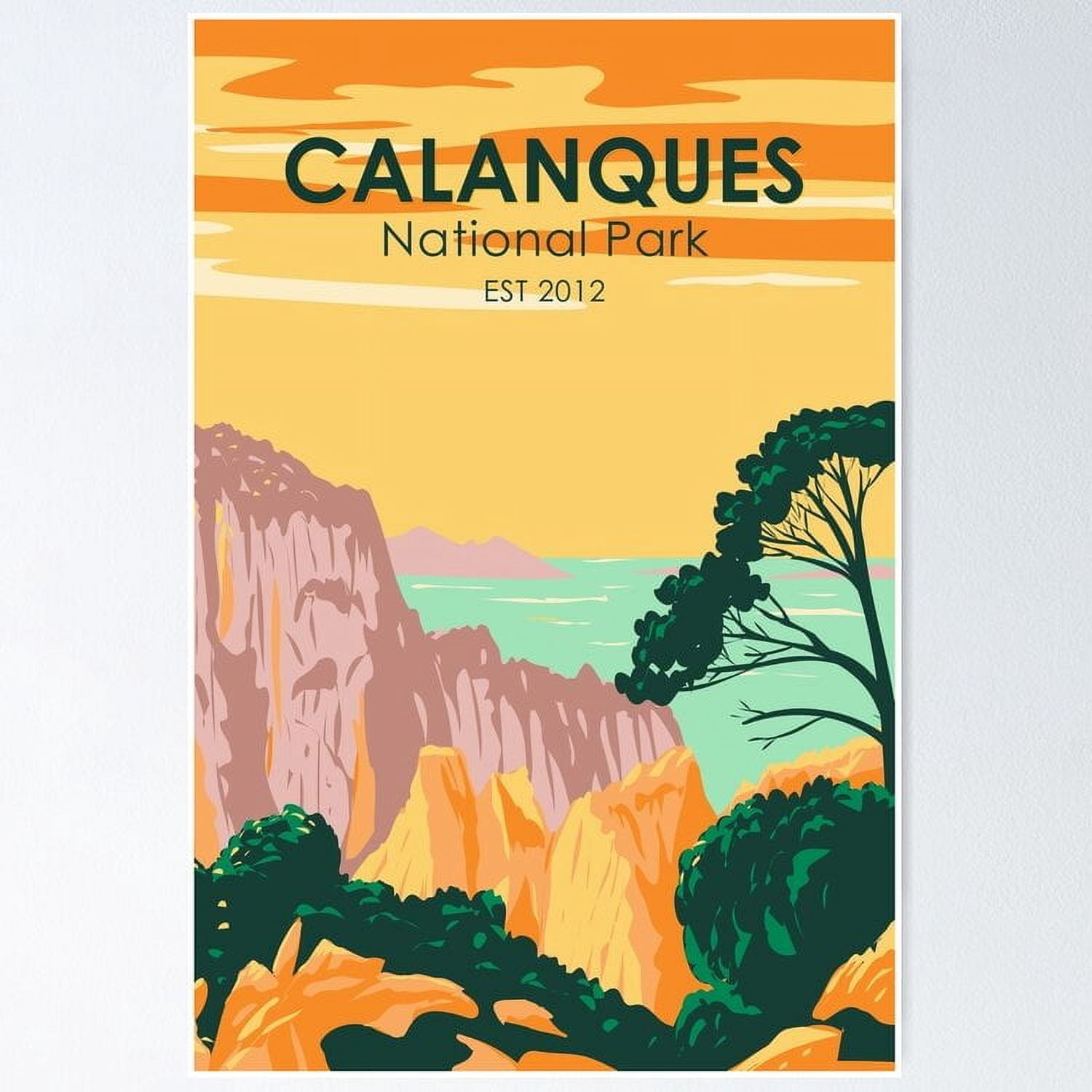 Calanques National Park France Vintage Poster, 24x36 UNFRAMED - Walmart.com