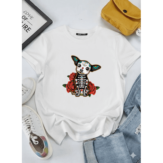 Calavera Chihuahua Cute Mexican Folk Dia De Los Muertos Tee Unisex T ...