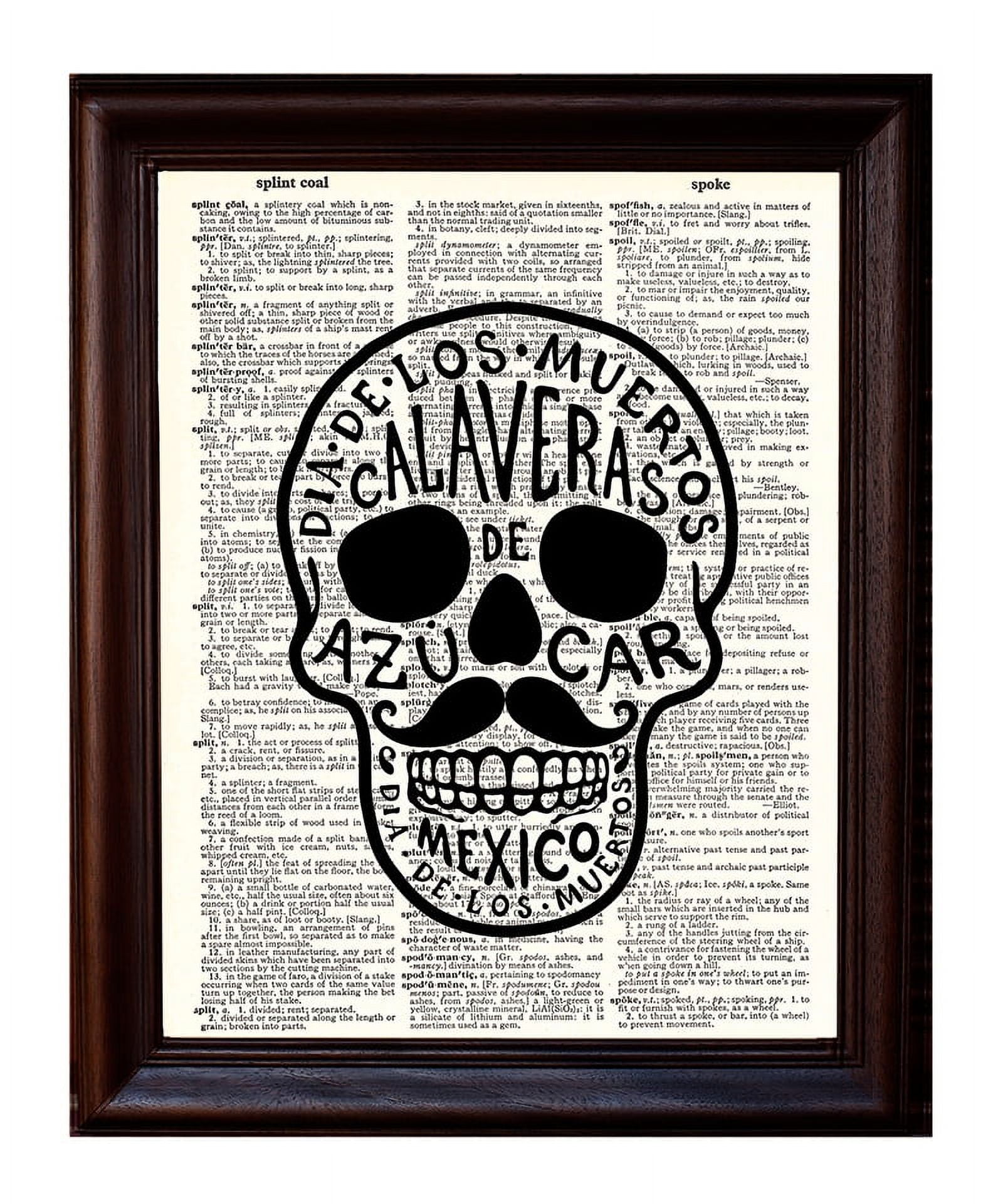 Calavera - Dictionary Art Print Printed On Authentic Vintage Dictionary ...